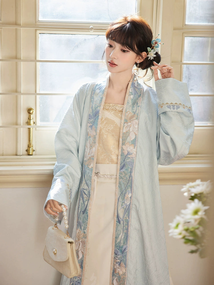 Shi San Yu [何夜无月] ELEGANT BEIZI AND MAMIAN SKIRT HANFU SET